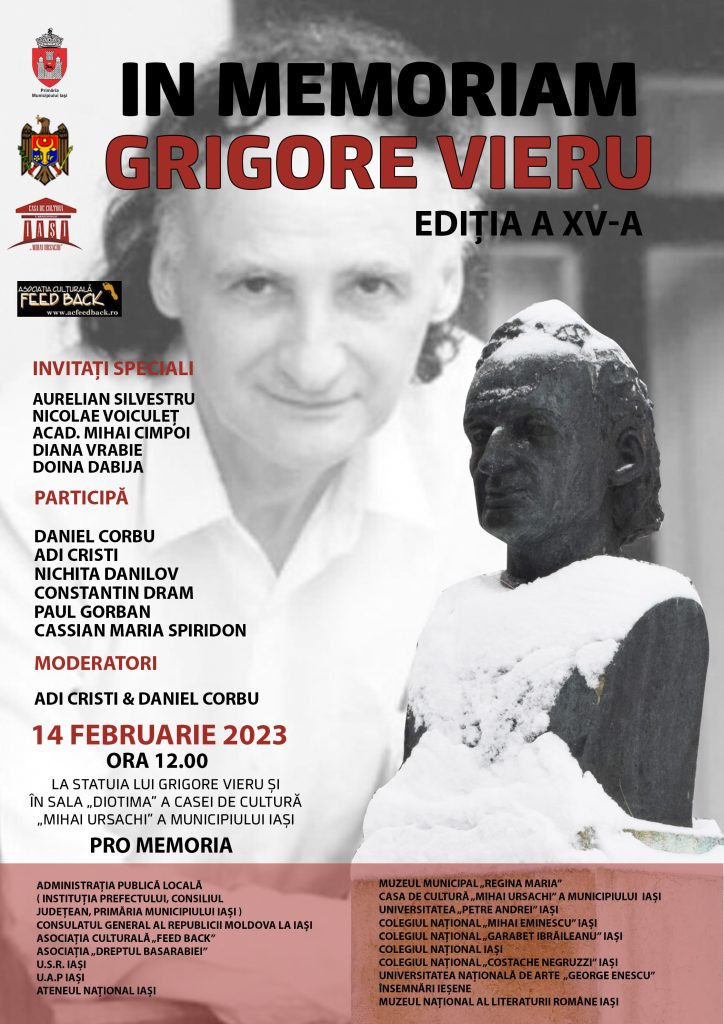 „In memoriam Grigore Vieru” în Parcul Copou;